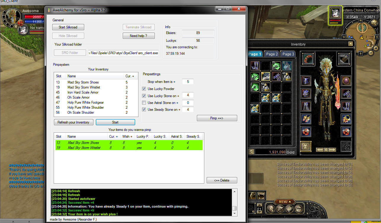 Hướng dẫn Auto Alchemy Sro A đến Z - Sromoira.info
